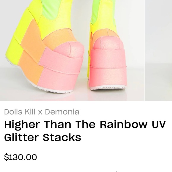 Demonia | Shoes | Dollskill X Demonia Rainbow Stacks | Poshmark